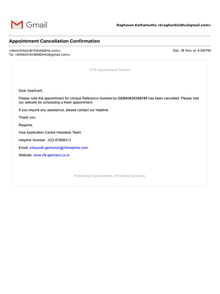 Appointment Cancellation Confirmation | PDF