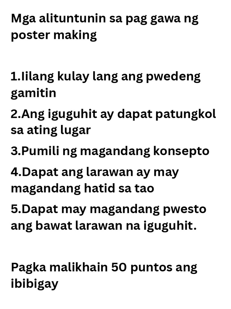 Mga Alituntunin Sa Pag Gawa NG Poster Making - 20240815 - 000357 - 0000 ...