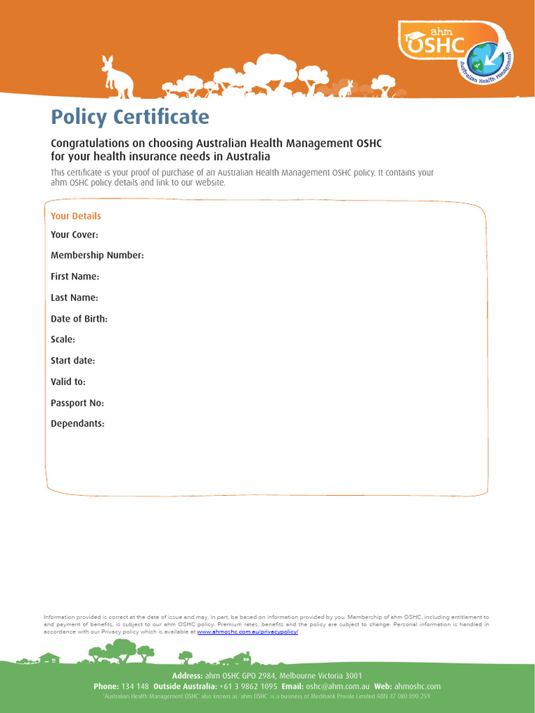 Your Policy Certificate | PDF