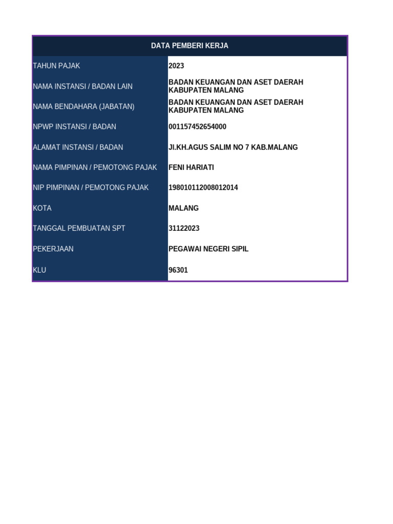 Aplikasi A1 Bpkad 2023 - PPPK | PDF