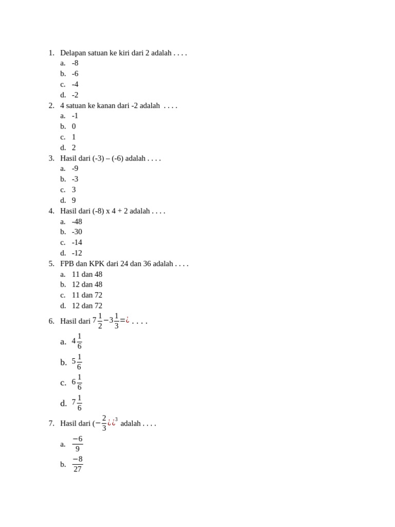 review kelas 7 chai | PDF