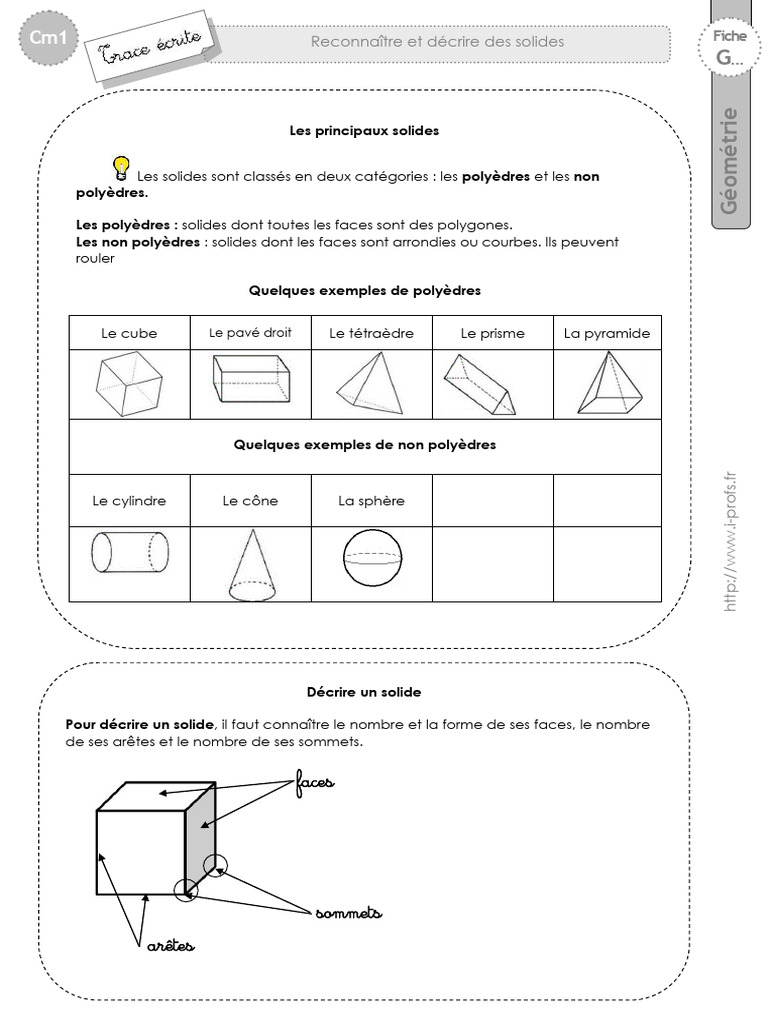 cm1 Trace Ecrite Solides | PDF