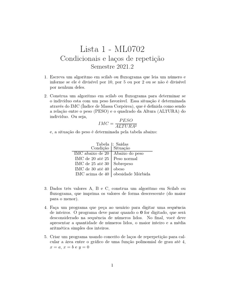 Lista 1 LC | PDF