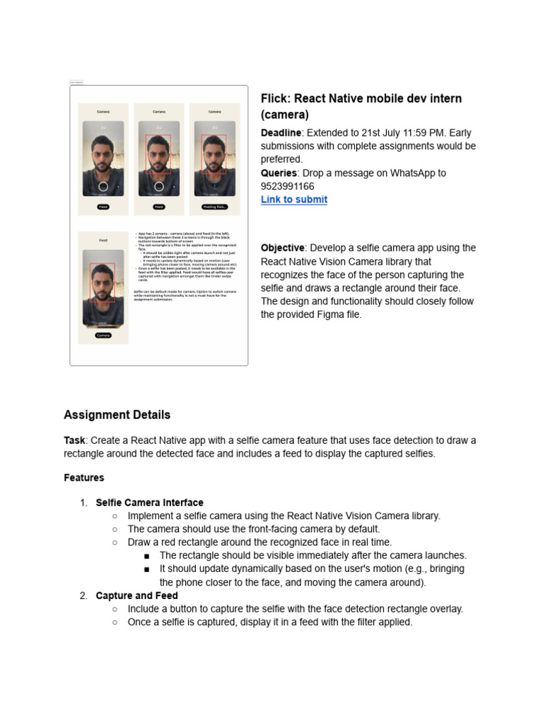 Flick - Internship Assignment (React Native) | PDF