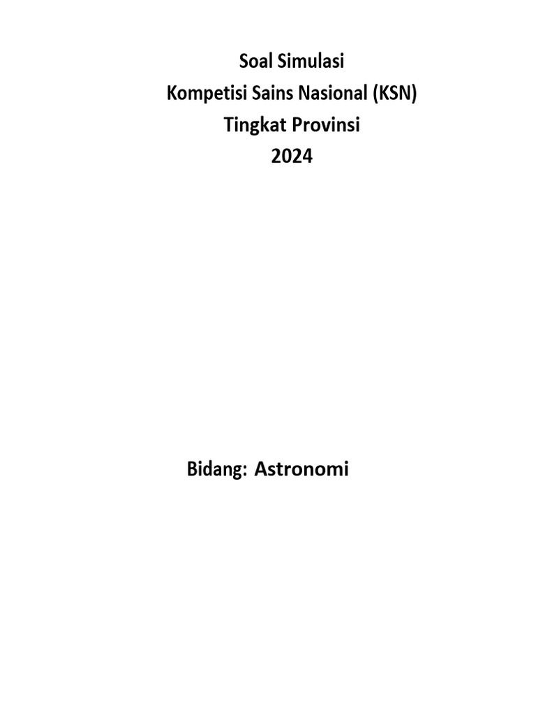 Soal Simulasi KSN P Astro 2024 | PDF