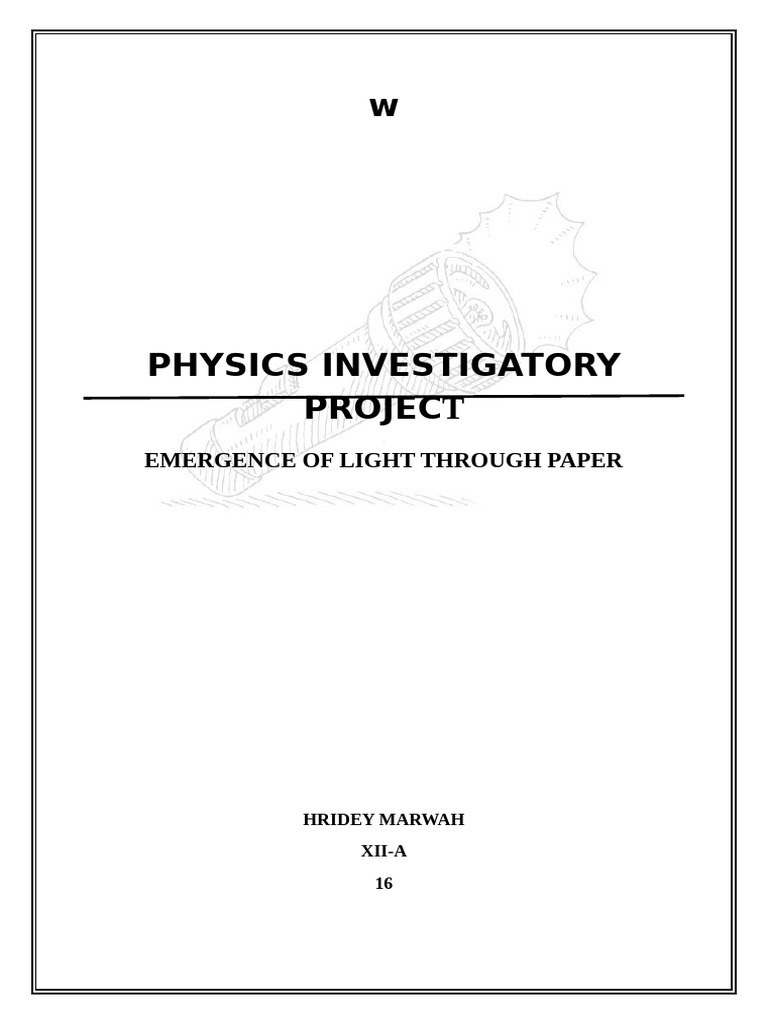 Physics Investigatory Project - Xii | PDF