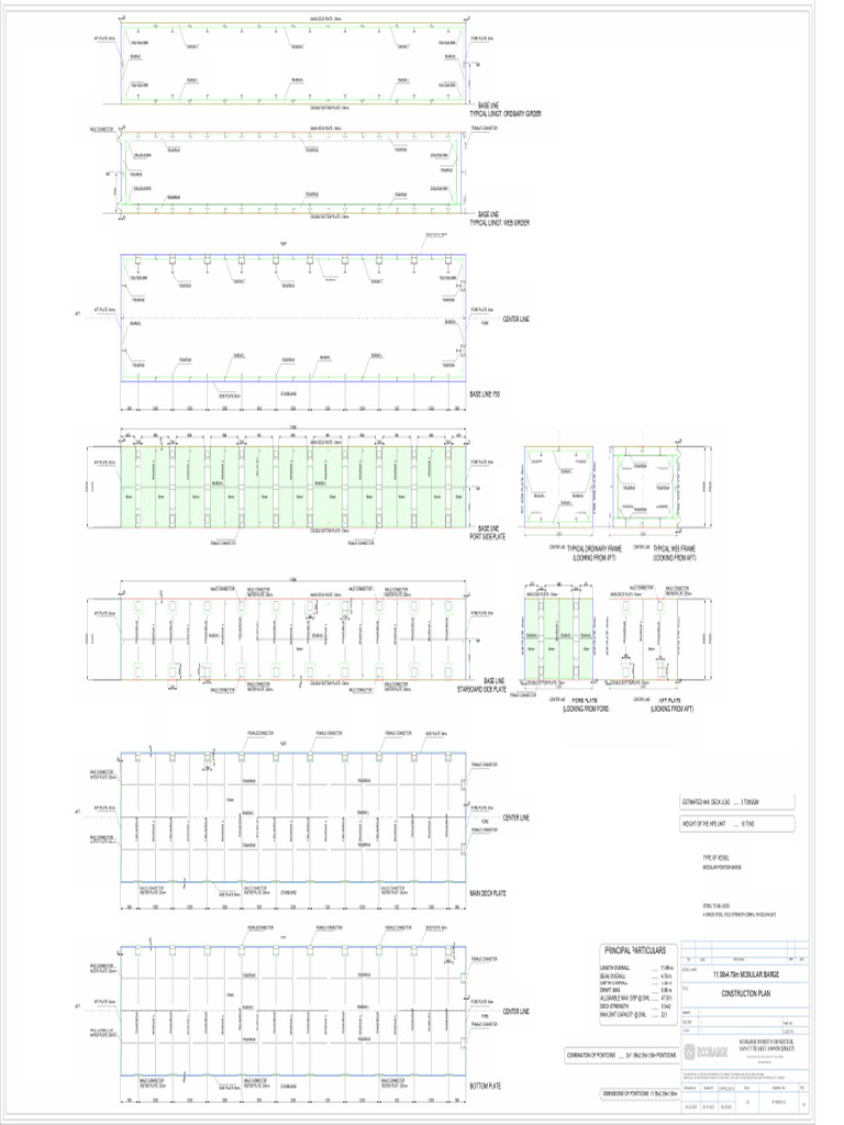 Modular Pontoon Barge Construction Plan Rev.00 ECO | PDF
