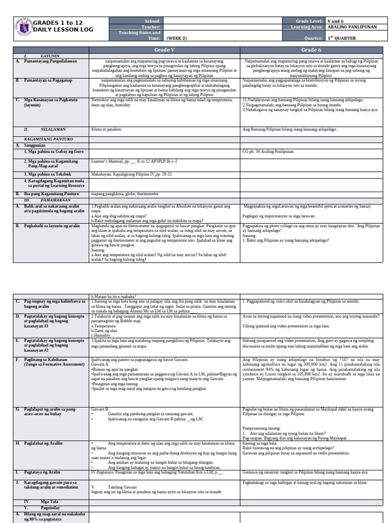 DLL MULTIGRADE AP5 w2 d1 | PDF