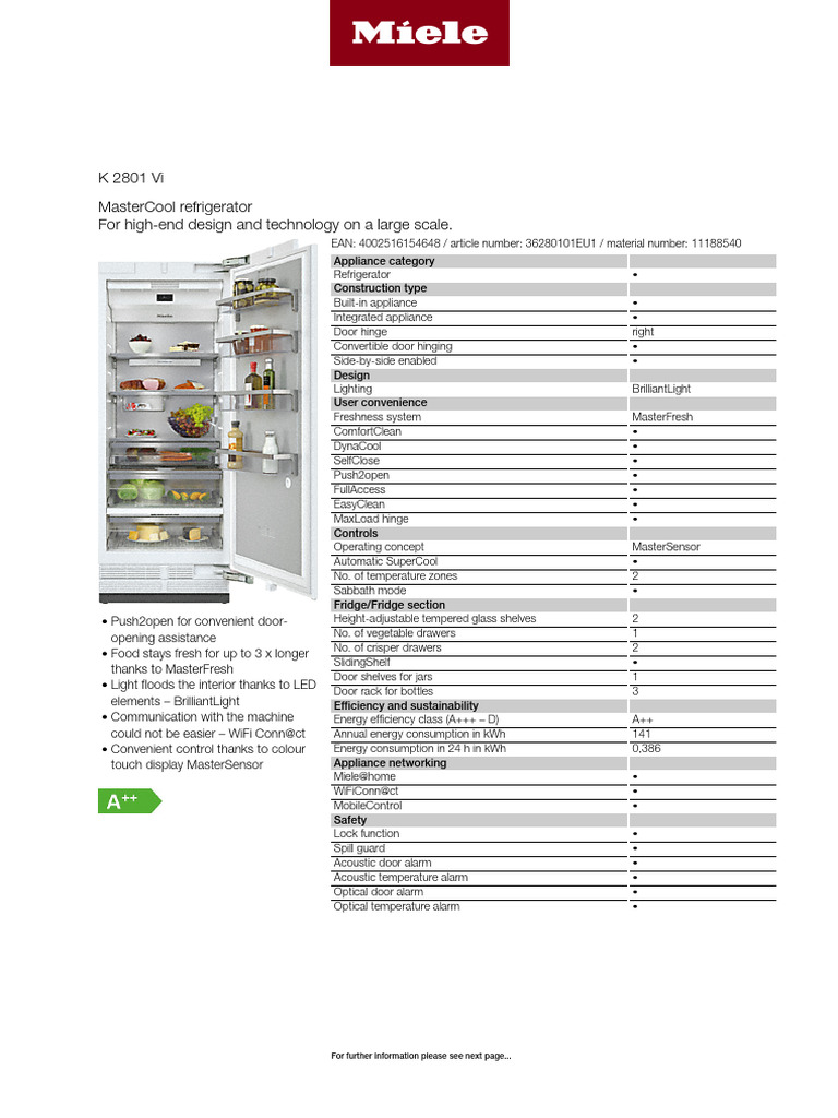 REFRIGERATOR K 2801 Vi | PDF