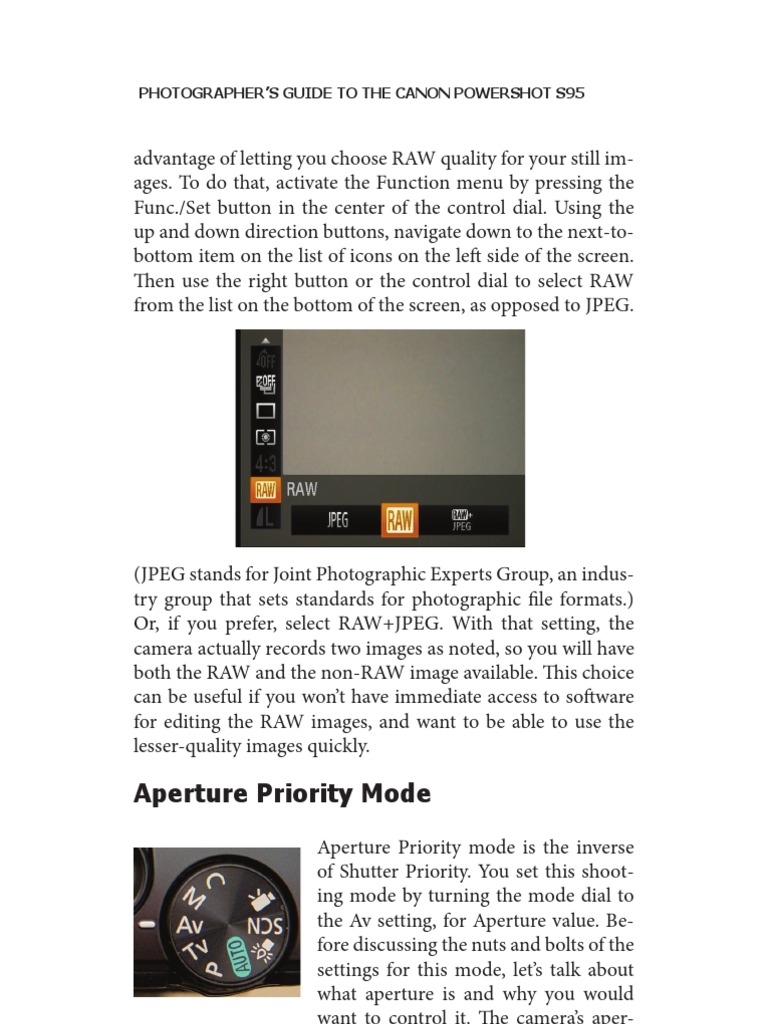 Aperture Priority Mode: Photographer'S Guide To The Canon Powershot S95 ...