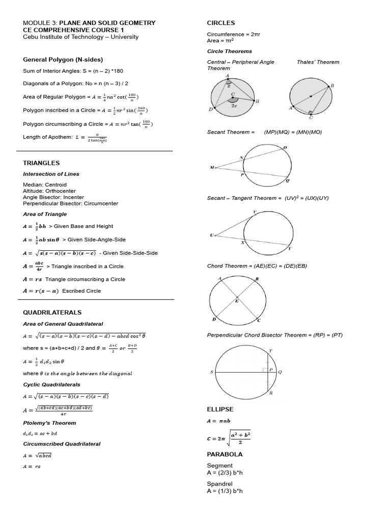 M3 Plane and Solid Geometry | PDF