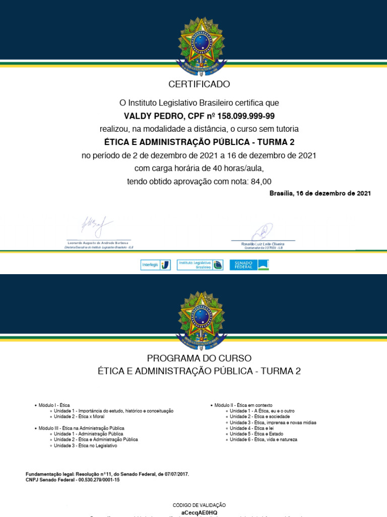 Eap 2021 2 - Certificado | PDF