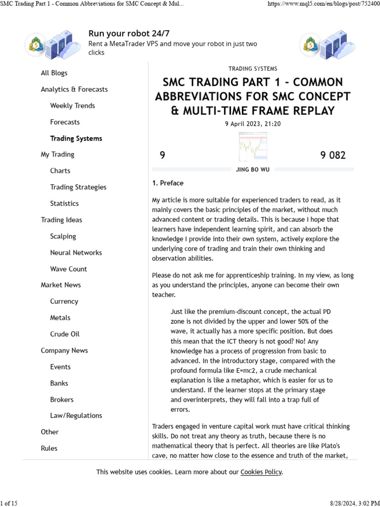 SMC Trading Part 1 - Common Abbreviations for SMC Concept & Multi-Time Frame Replay - Trading ...