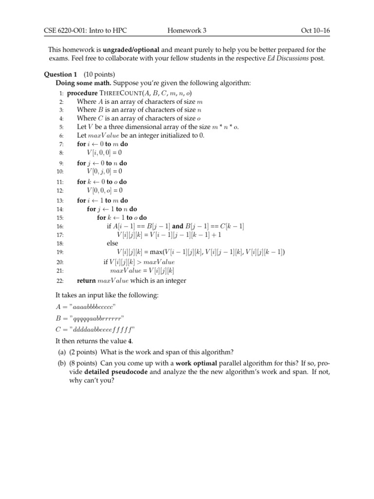 Cse6220 Fa22 hw3 | PDF