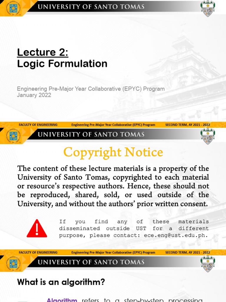 Lecture 2 - Logic Formulation | PDF