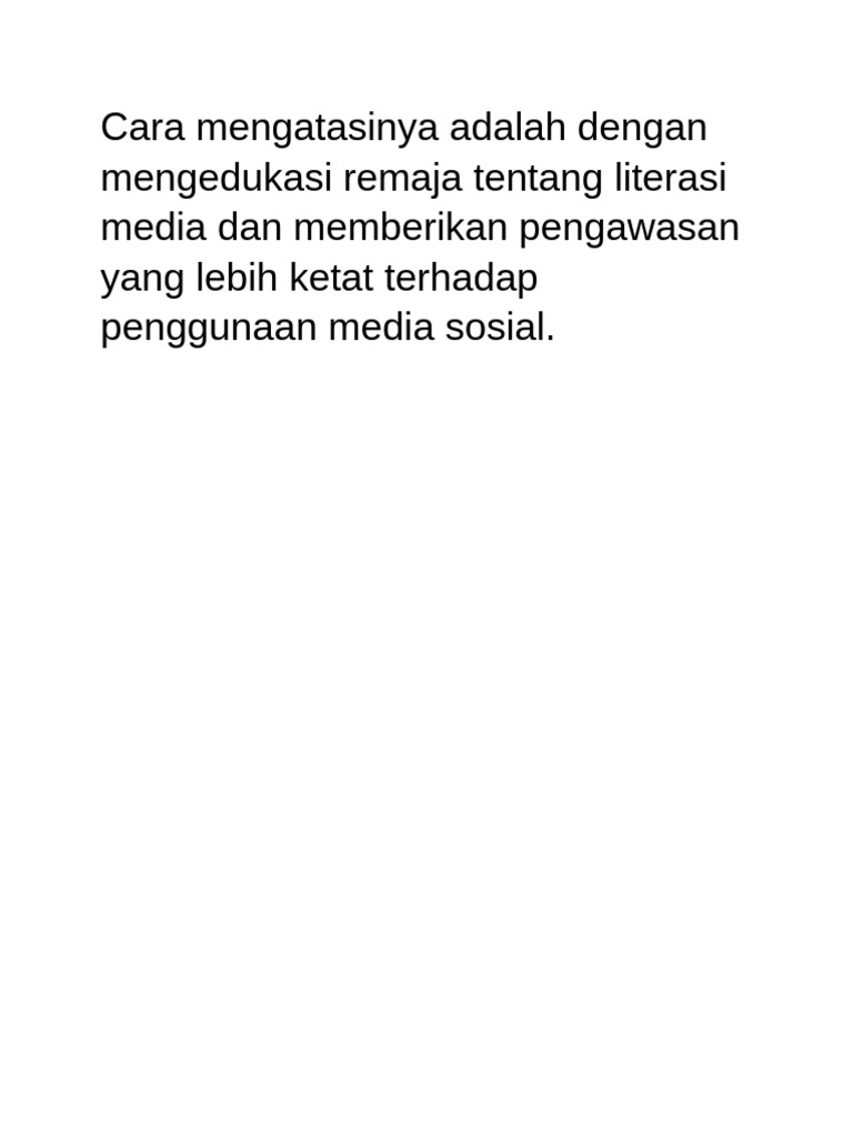 Cara Mengatasinya Adalah Dengan Mengedukasi Remaja Tentang Literasi ... Cara Mengatasinya Adalah Dengan Mengedukasi Remaja Tentang Literasi ...