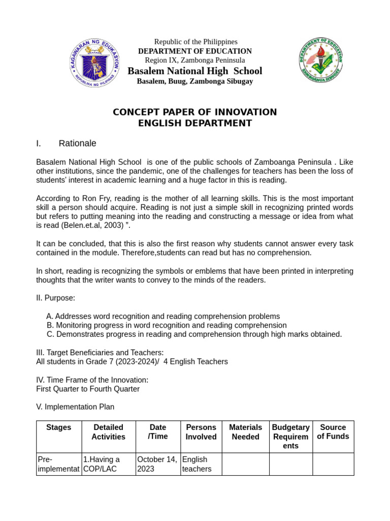 Concept Paper Merarza 2023 2024 Pdf