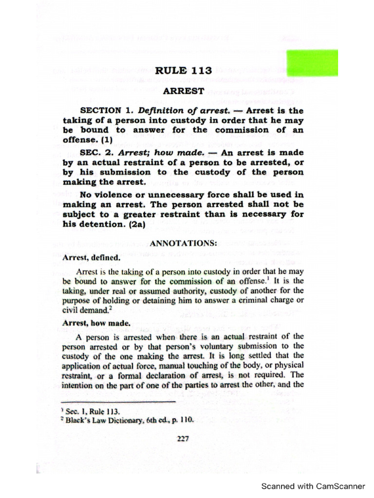 Gubat - Revised Rules of Crim Pro Rule 113 | PDF