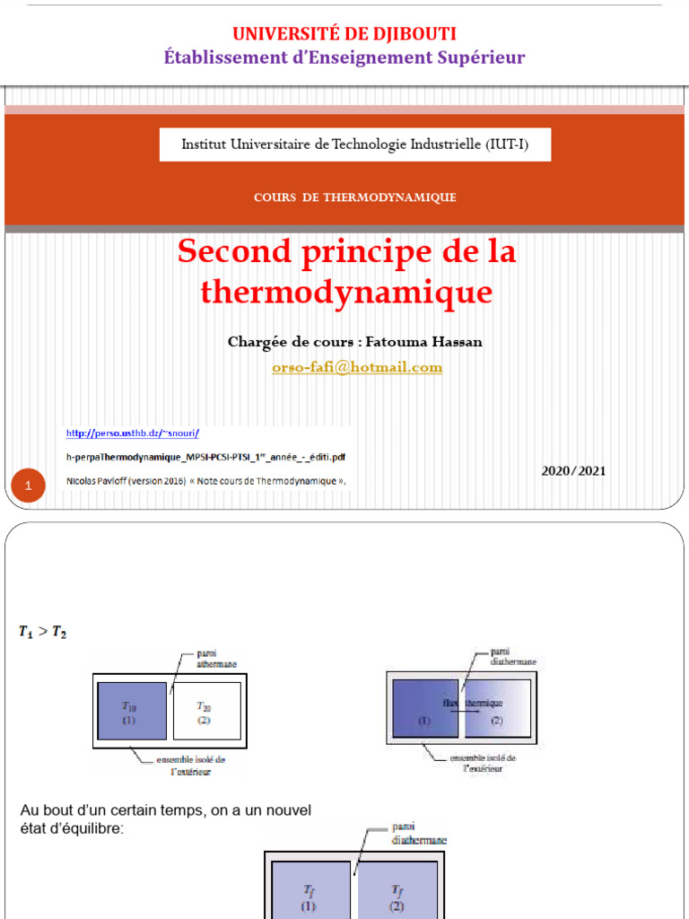 chapitre 3 cours thermodynamique (1) | PDF
