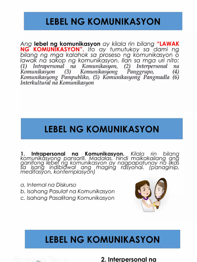 Lebel NG Komunikasyon | PDF