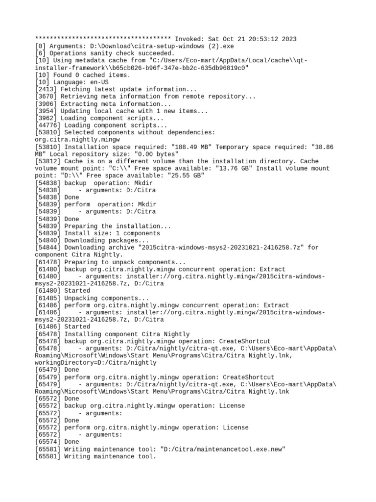 Installation Log | PDF