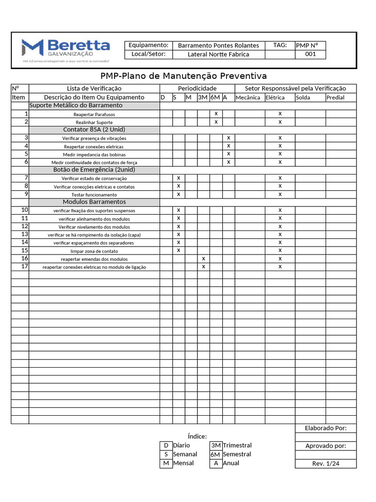 PMP-Plano de Manutenção Preventiva | PDF