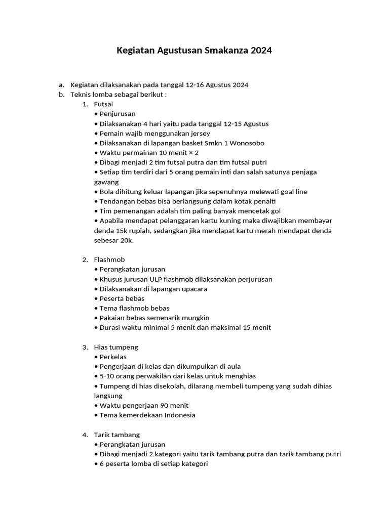 Kegiatan Agustusan 2024 | PDF