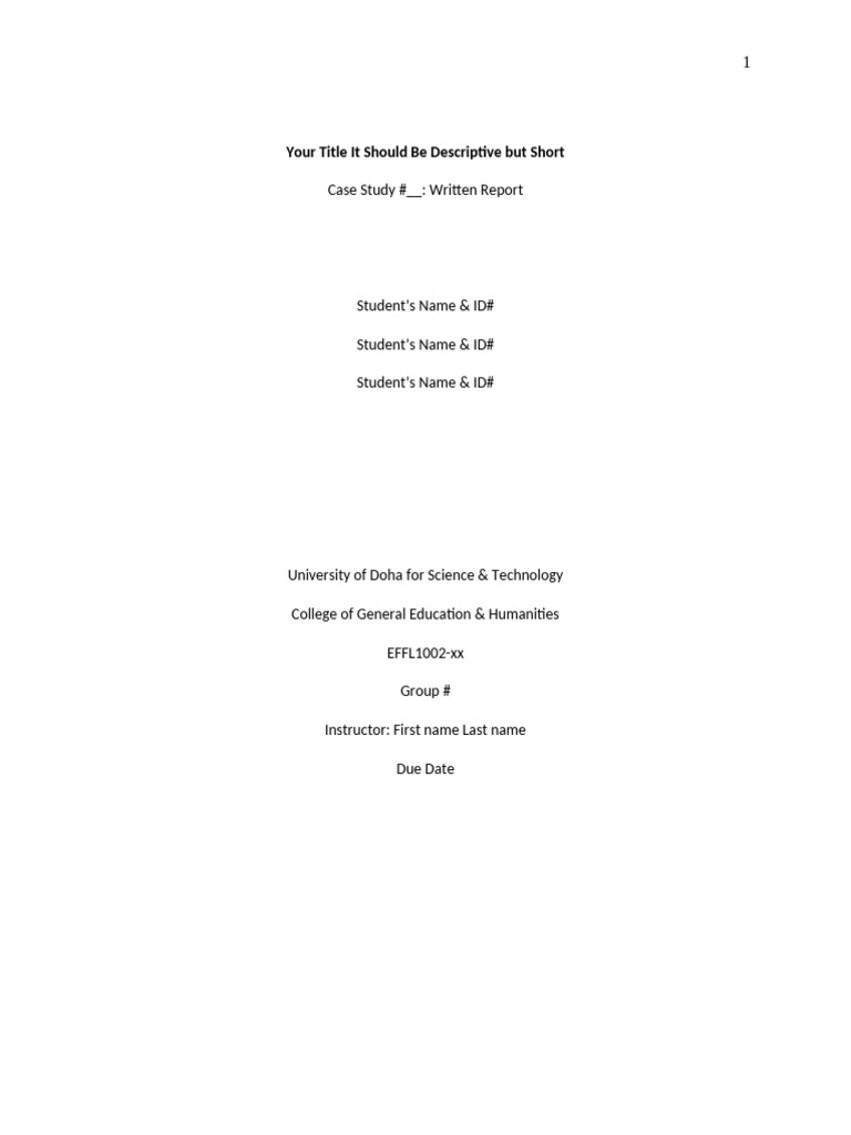 EFFL1002 TEMPLATE_APA 7 Report Structure_updated1235 | PDF