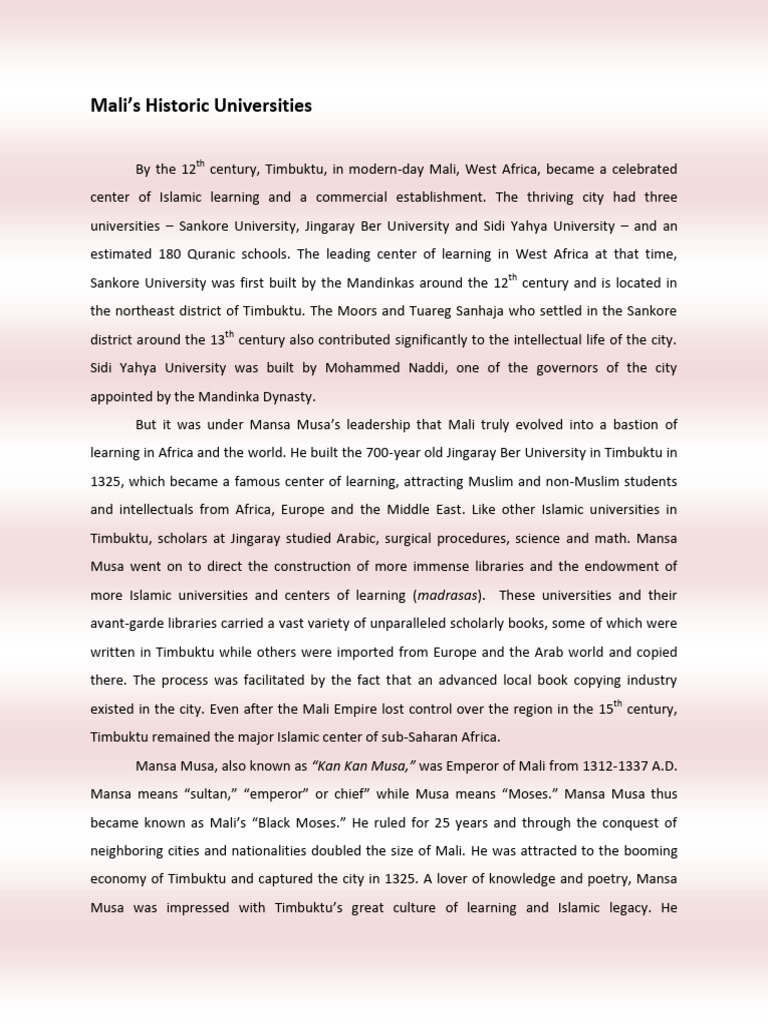 Mali University | PDF