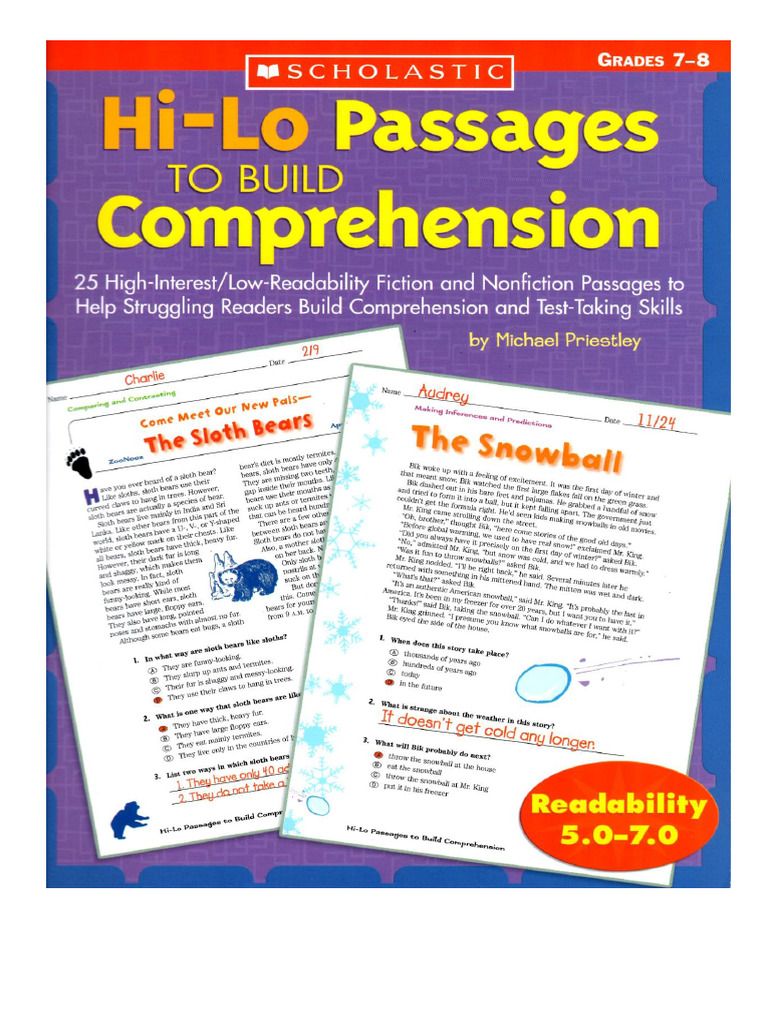 Hi-Lo Passages To Build Comprehension GR 7-8 | PDF
