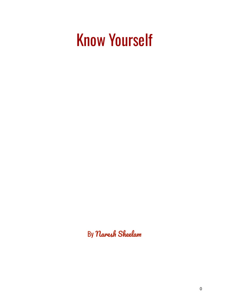 Know Yourself | PDF