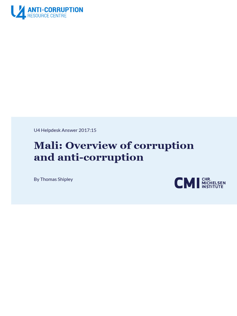 Mali Overview of Corruption and Anti Corruption | PDF