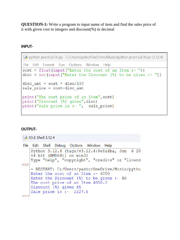 Cs Practical File - Getting Started With Python | PDF