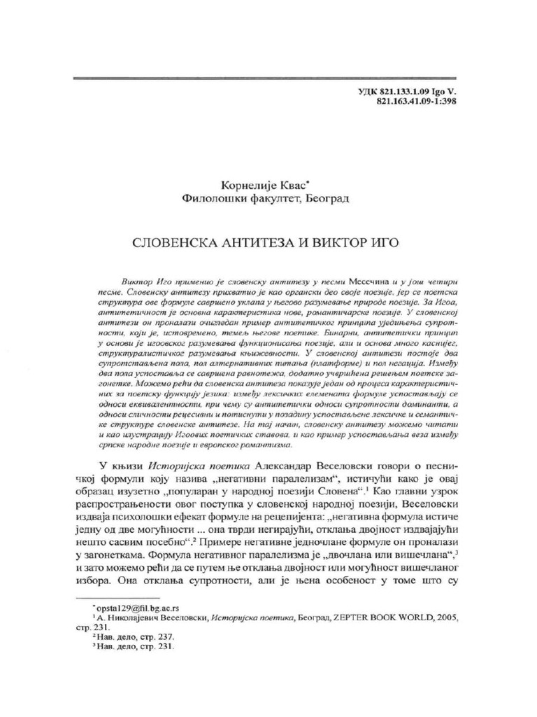 11 K. Kvas - Slovenska Antiteza I Viktor Igo | PDF