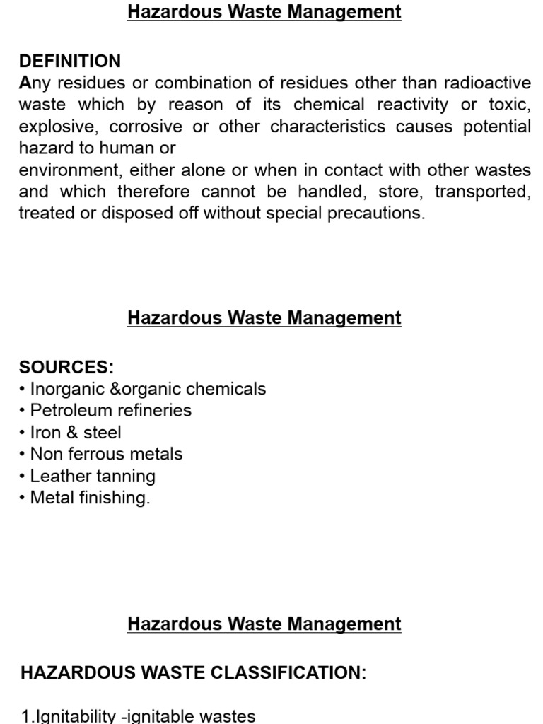 Hazardous Waste | PDF