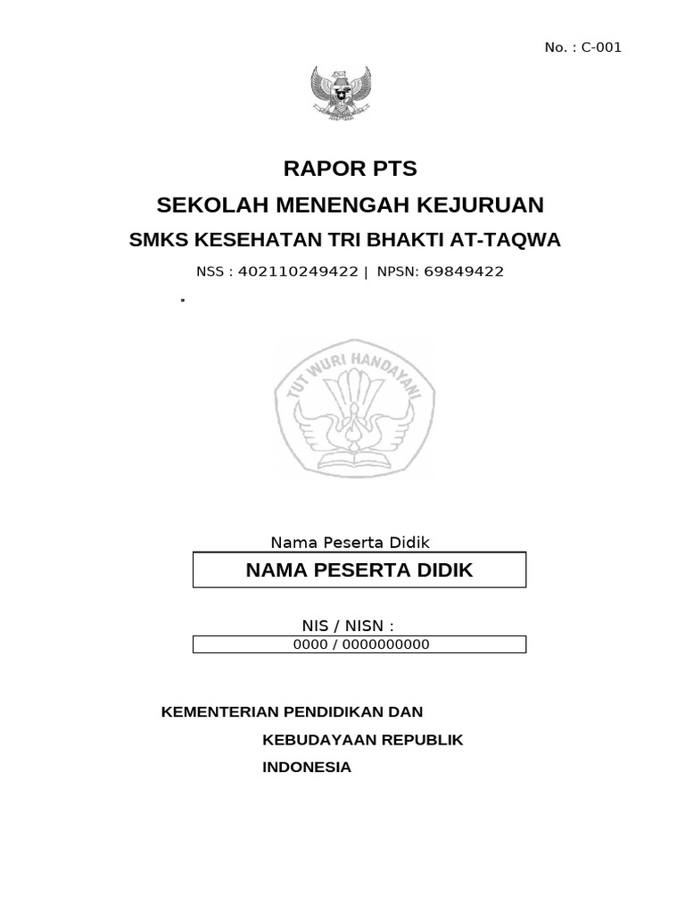 Format Rapot PTS X Farmasi | PDF