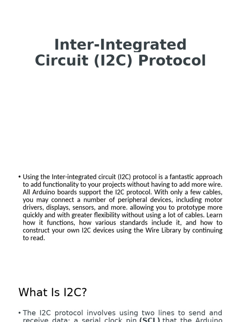 Inter-Integrated Circuit (I2C) Protocol | PDF