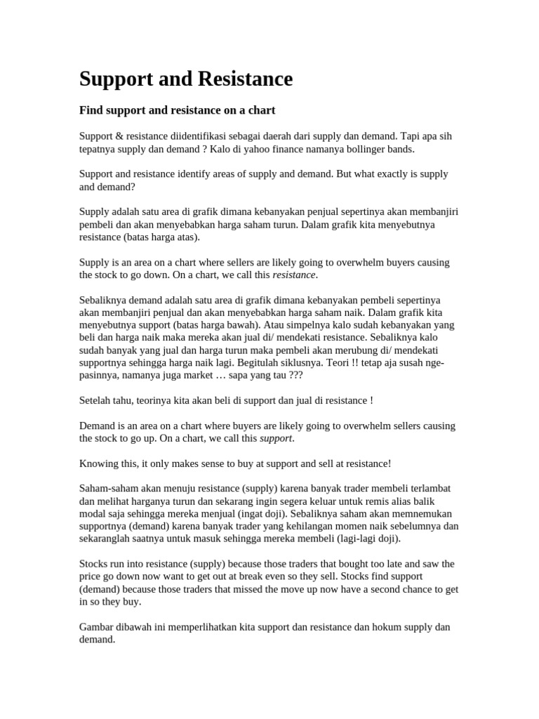 Support and Resistance | PDF