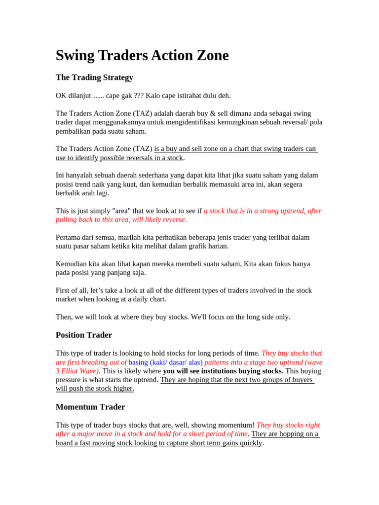 Swing Traders Action Zone | PDF