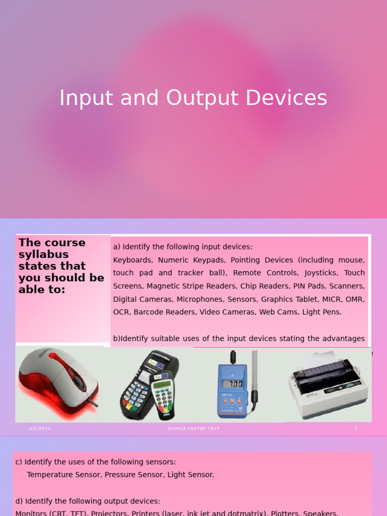 Input and Output Devices | PDF