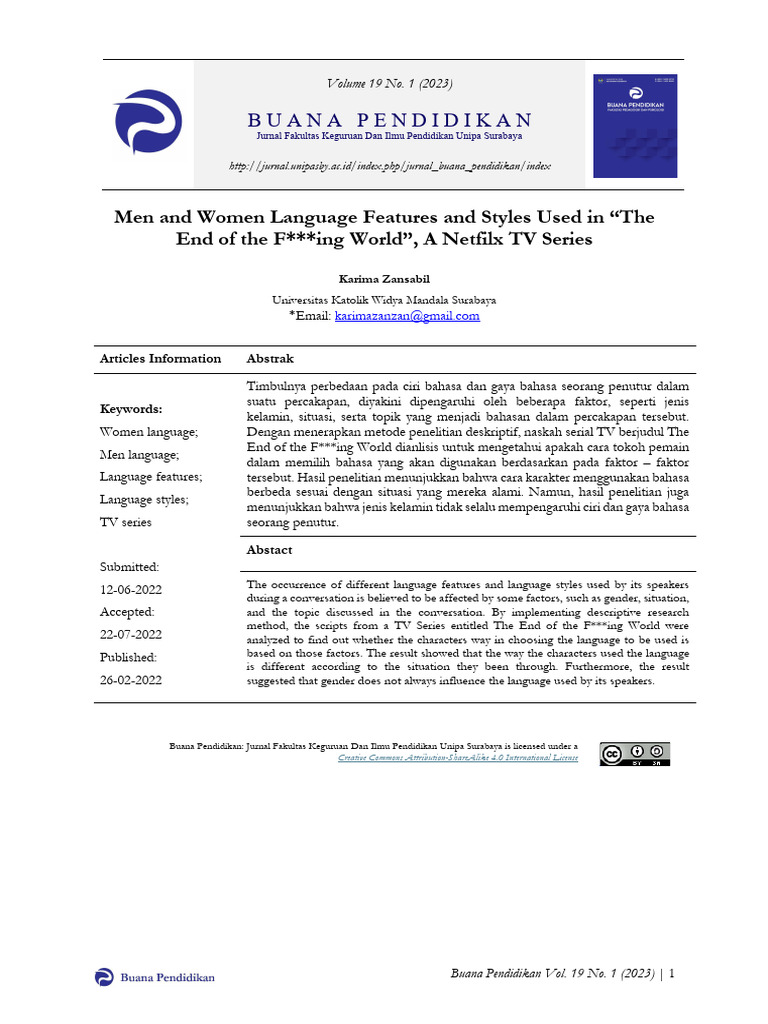 Men and Women Language Features and Styles Used in | PDF