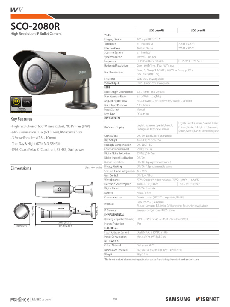 Sco-2080r Specifications | PDF