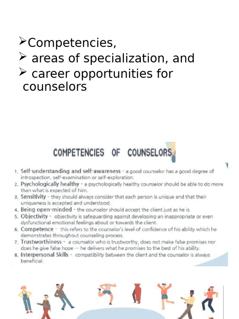 Competencies and Career Opportunities of A Counselor | PDF
