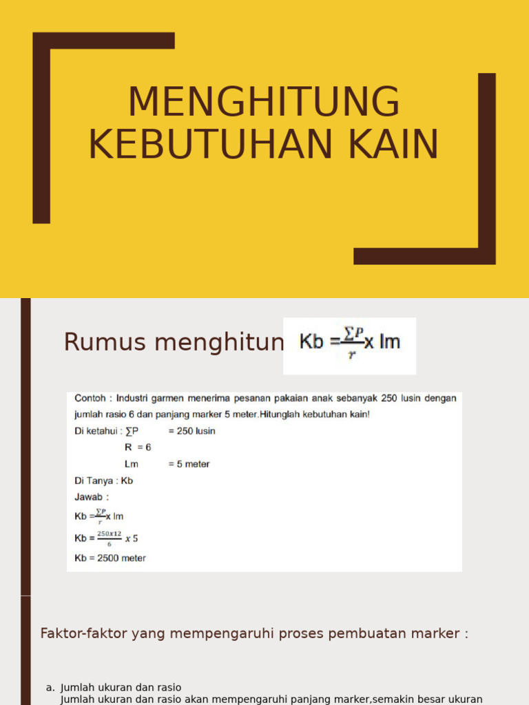 Menghitung Kebutuhan Kain | PDF