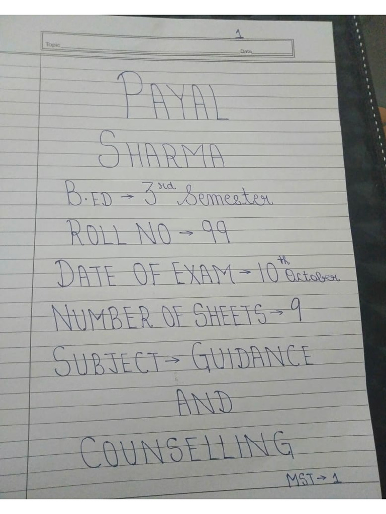 Guidance and Counselling MST : - 1 | PDF