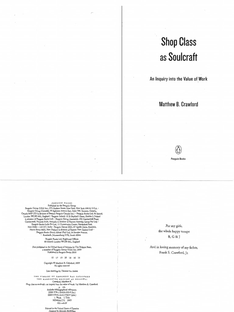 Complete Crawford Excerpt From Shop Class As Soulcraft | PDF