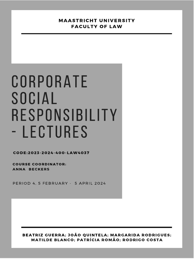 CSR - Lectures | PDF | Corporate Social Responsibility | Social Science