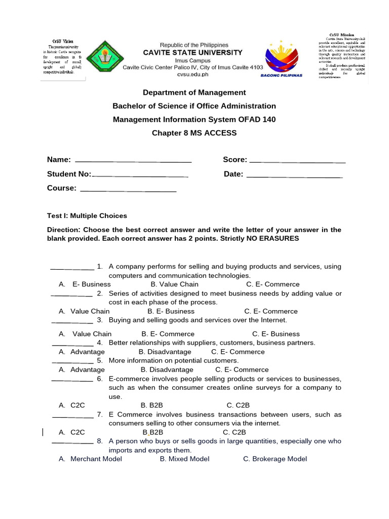 Chapter 8 Quiz (Finalize) | PDF