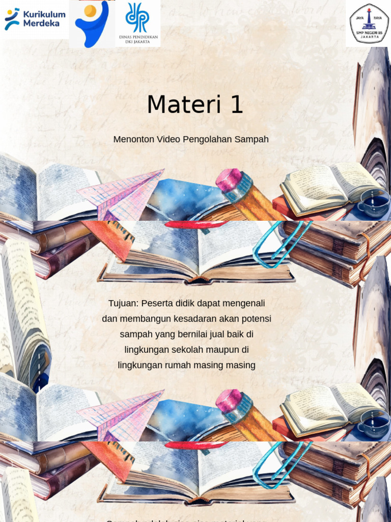 Materi 1 - (Menonton Video Pengolahan Sampah) | PDF