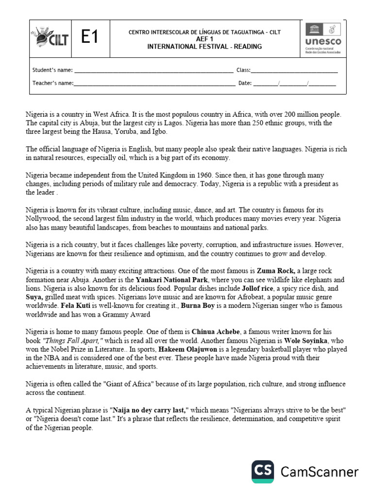 E1 Nigeria Aef International Festjival | PDF | Turismo